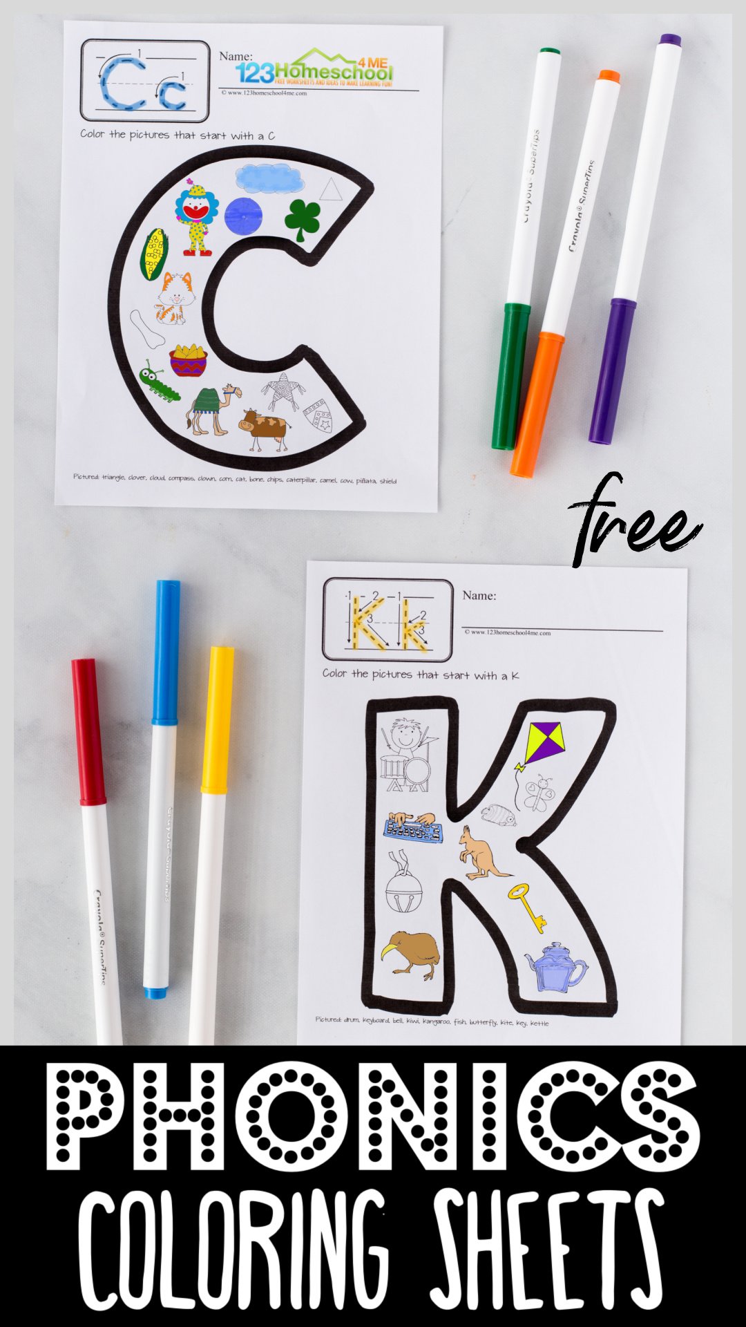 FREE ABC Phonics Letter Coloring Pages - Alphabet Printables for Kids