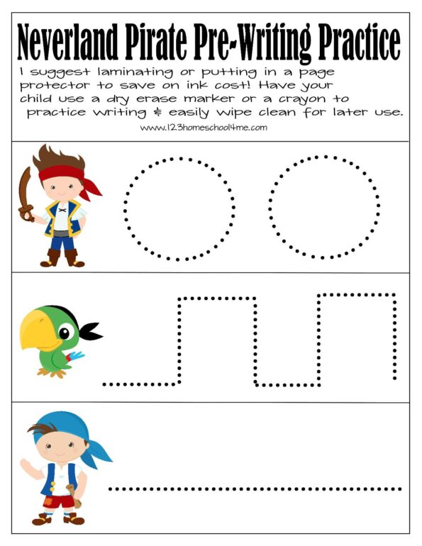 FREE Printable Jake and the Neverland Pirates Worksheets