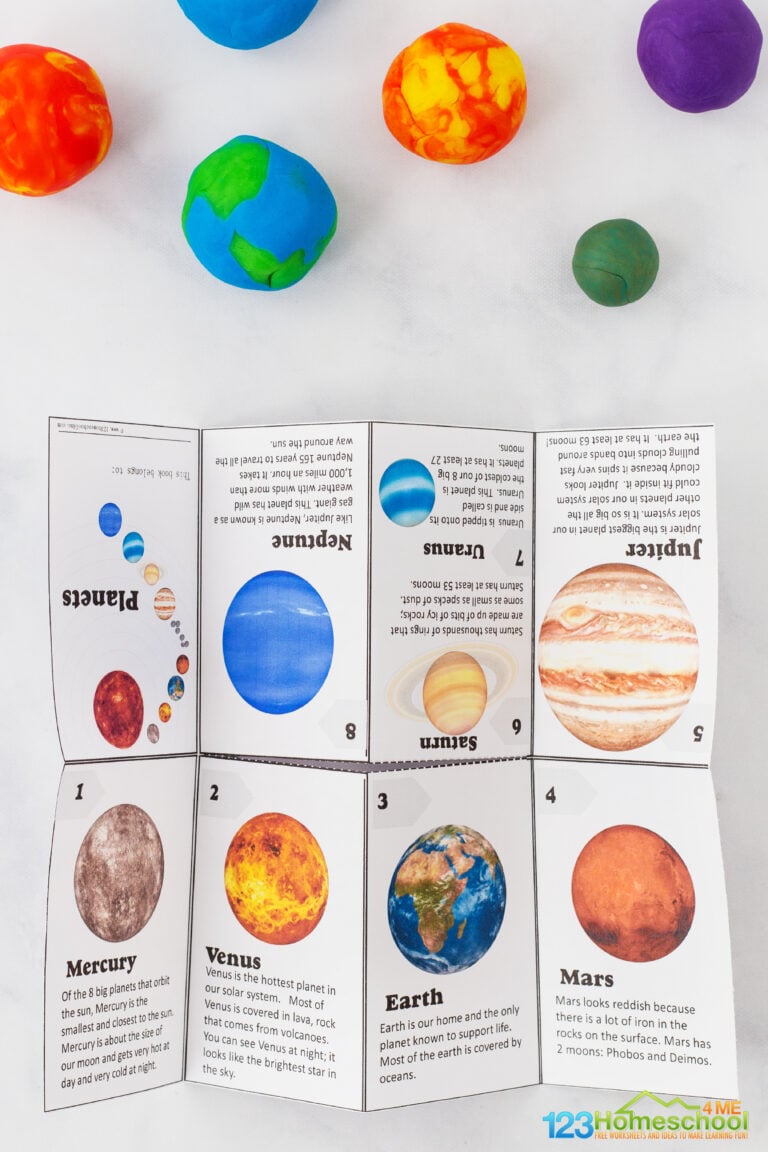 🪐 FREE Solar System Planets for Kids Printable Mini Book
