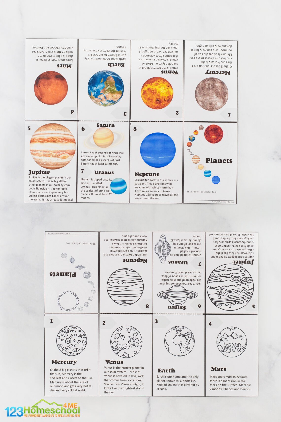 🪐 FREE Solar System Planets for Kids Printable Mini Book