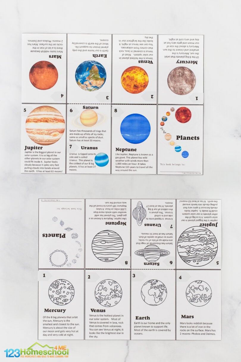 🪐 FREE Solar System Planets for Kids Printable Mini Book