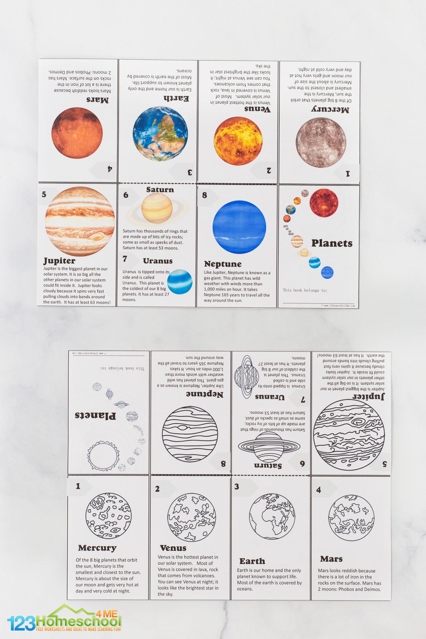🪐 FREE Solar System Planets for Kids Printable Mini Book