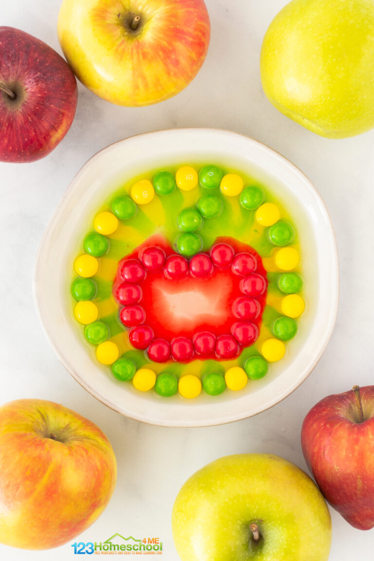 🍏 Skittles Apple Science Experiment for Kids
