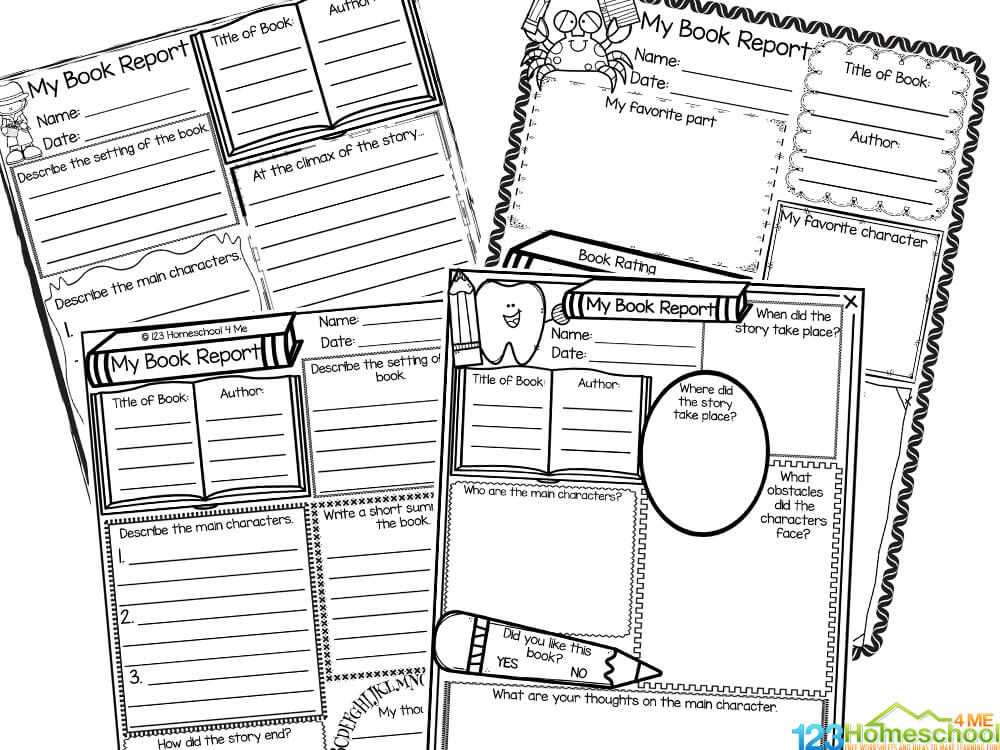 ️ FREE Printable 3rd Grade Book Report Template for Report