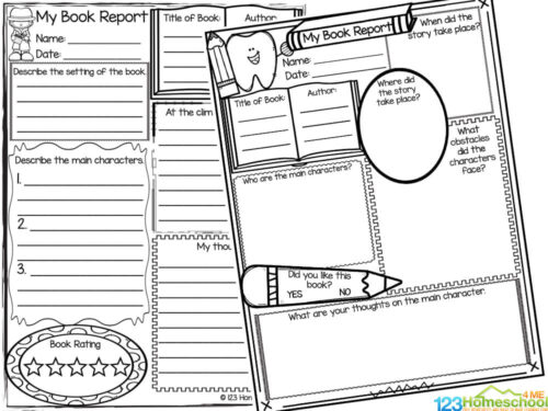 ️ FREE Printable 3rd Grade Book Report Template for Report