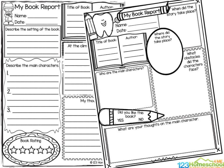 ️ FREE Printable 3rd Grade Book Report Template for Report