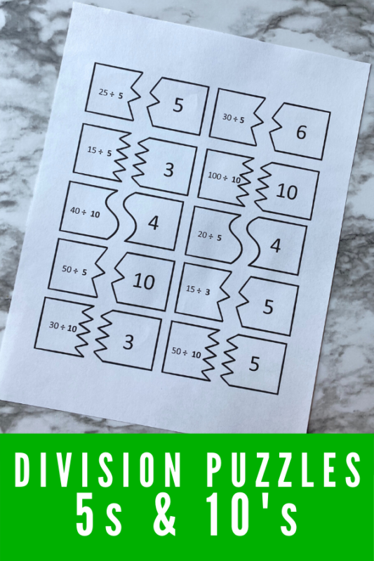 FREE Printable Division Puzzles Activity For Kids