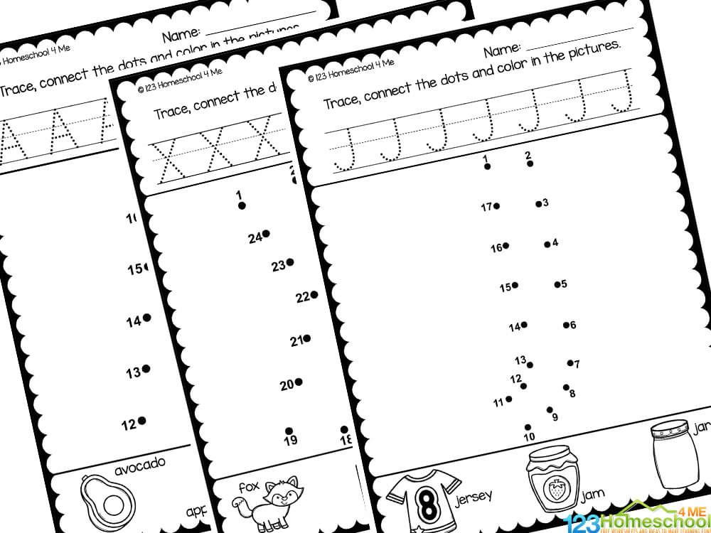 FREE Uppercase Letters Alphabet Dot to Dot A to Z pdf Worksheets