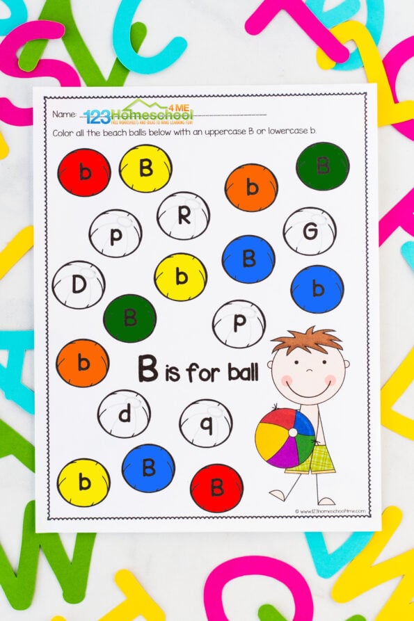 FREE Printable A-Z Letter Find Alphabet Letter Recognition Worksheets