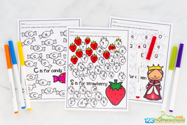 FREE Printable A-Z Letter Find Alphabet Letter Recognition Worksheets