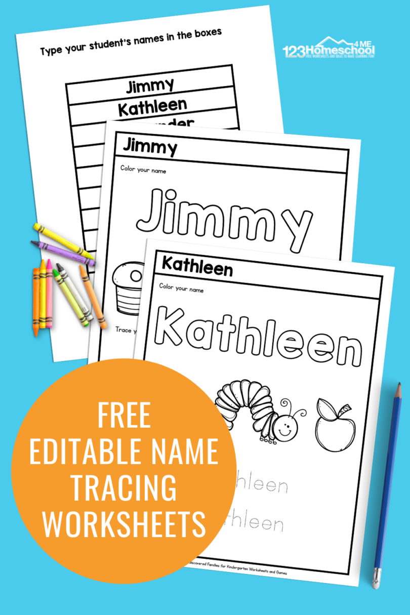Free Editable Name Tracing Worksheets For Kindergarten and Preschool
