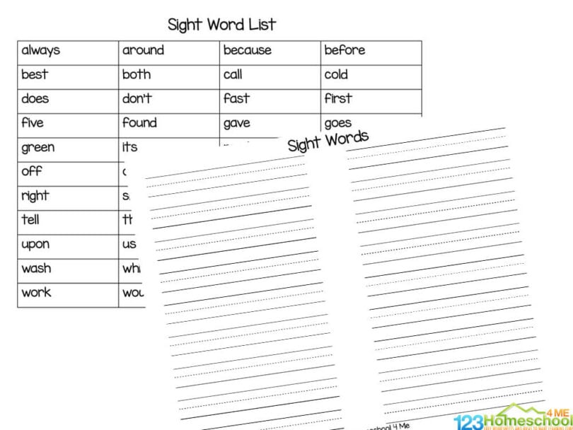 Free Printable 2nd Grade Sight Words Game