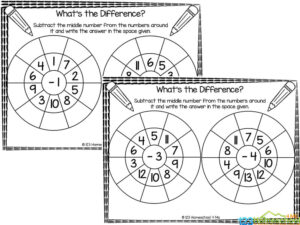 ️ FREE Printable Subtraction Wheels Worksheets Activity