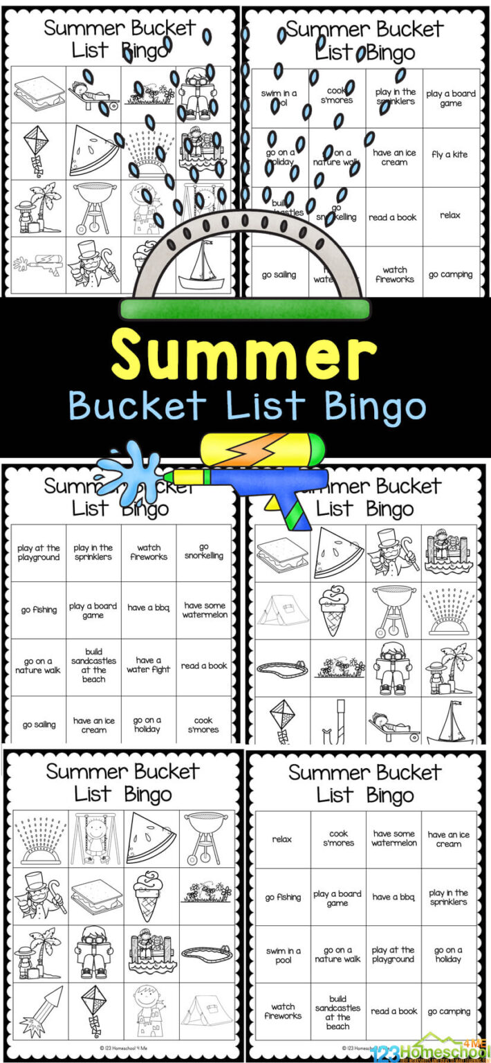 💦 Free Printable Summer Bucket List BINGO