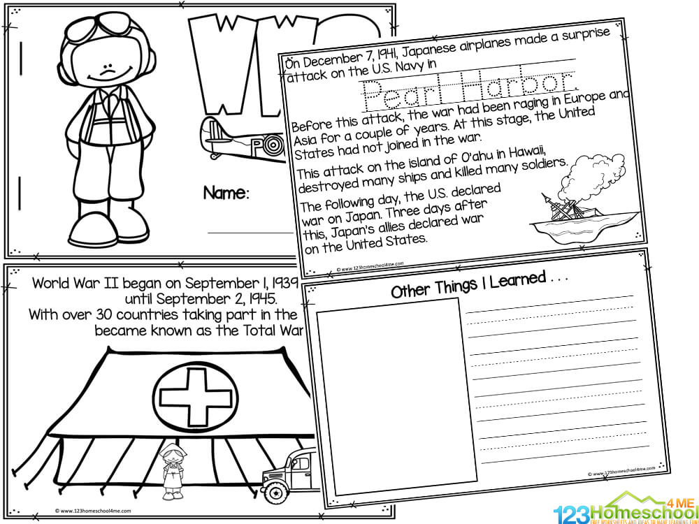 World War 2 for Kids Reader to Color and Learn