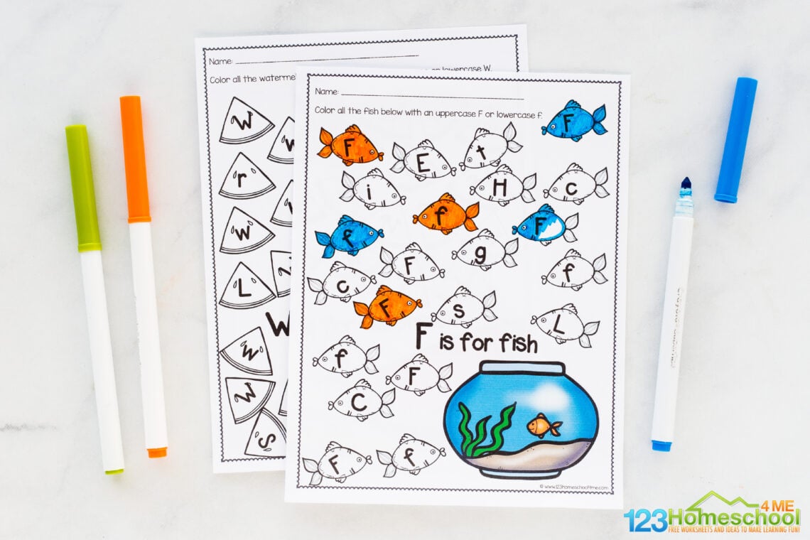 FREE Printable A-Z Letter Find Alphabet Letter Recognition Worksheets