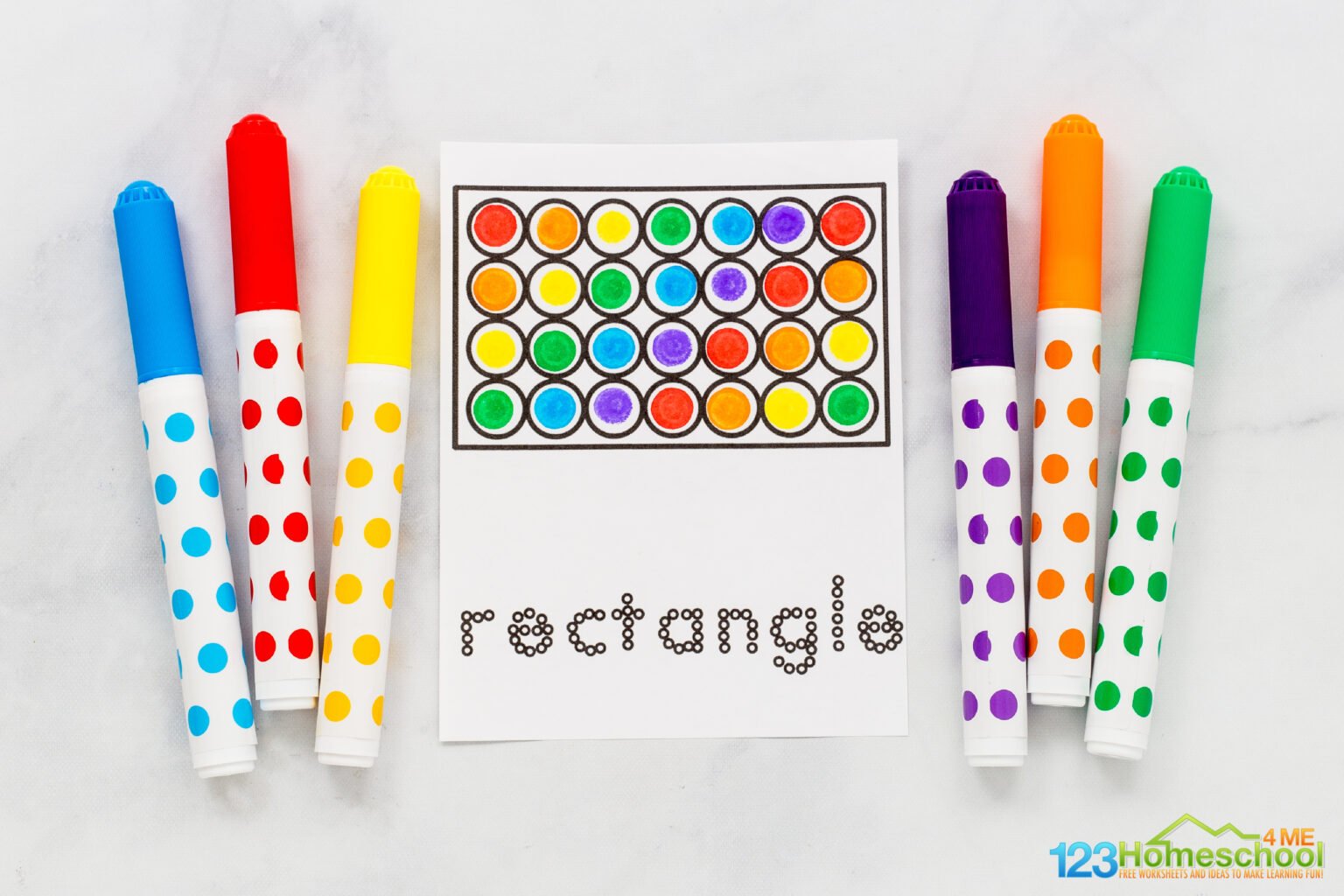 🔺🟡🟩💙 FREE Printable Shape Do-a-Dot Marker Worksheets