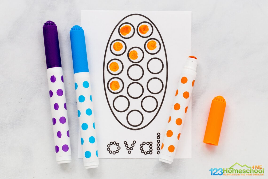 🔺🟡🟩💙 FREE Printable Shape Do-a-Dot Marker Worksheets