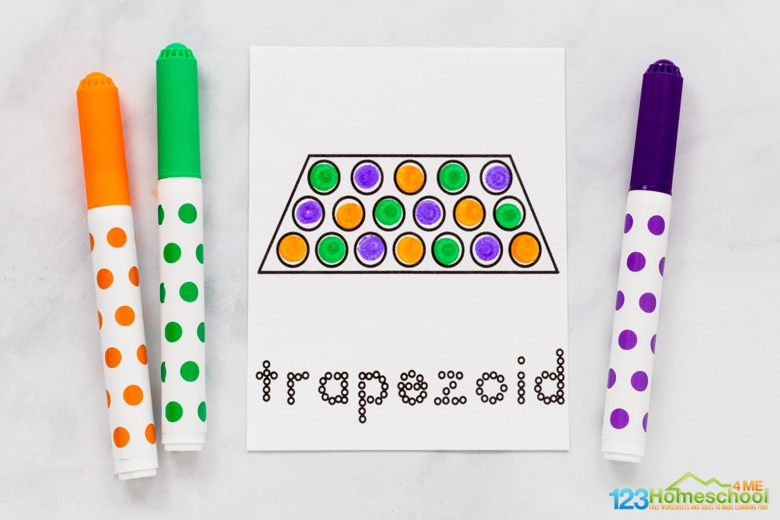 🔺🟡🟩💙 FREE Printable Shape Do-a-Dot Marker Worksheets