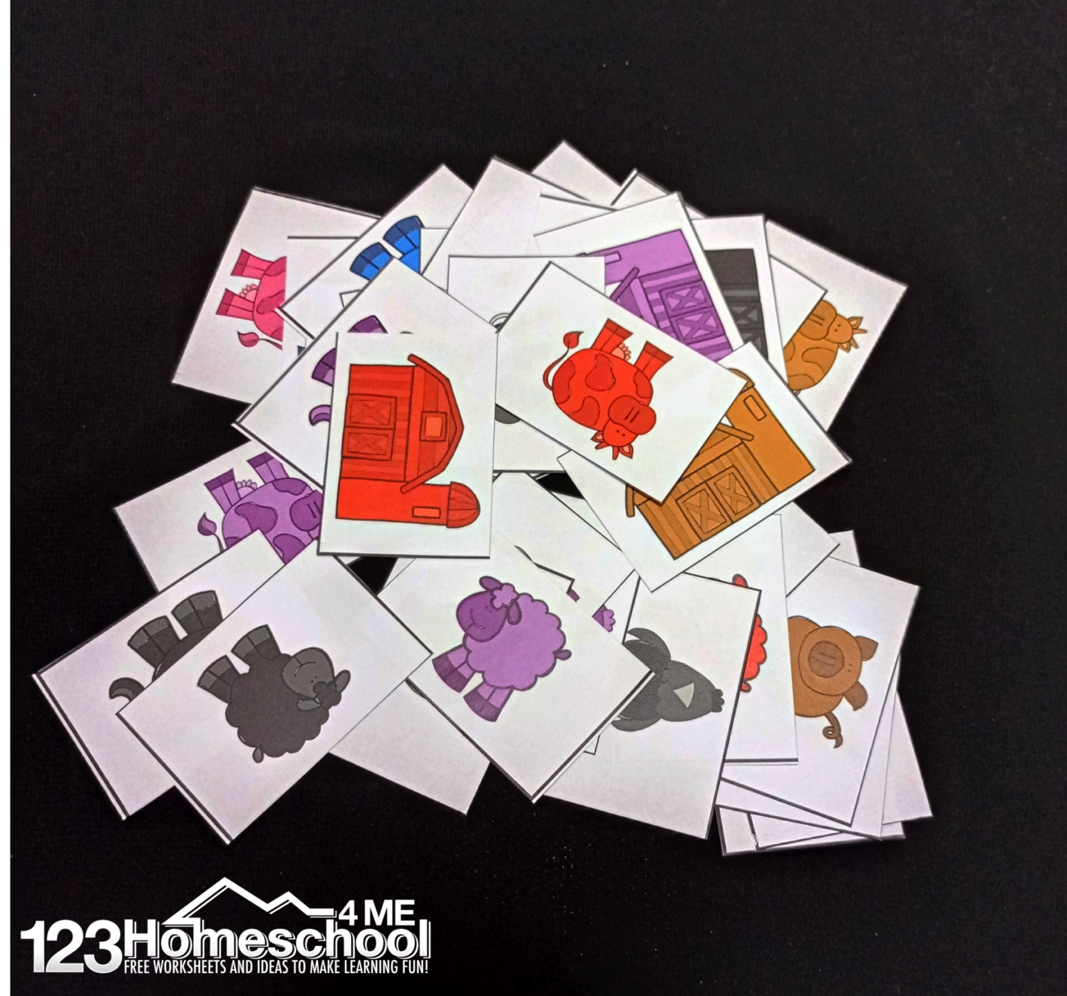 FREE Printable On the Farm Color Sorting Mats Activity for Preschool