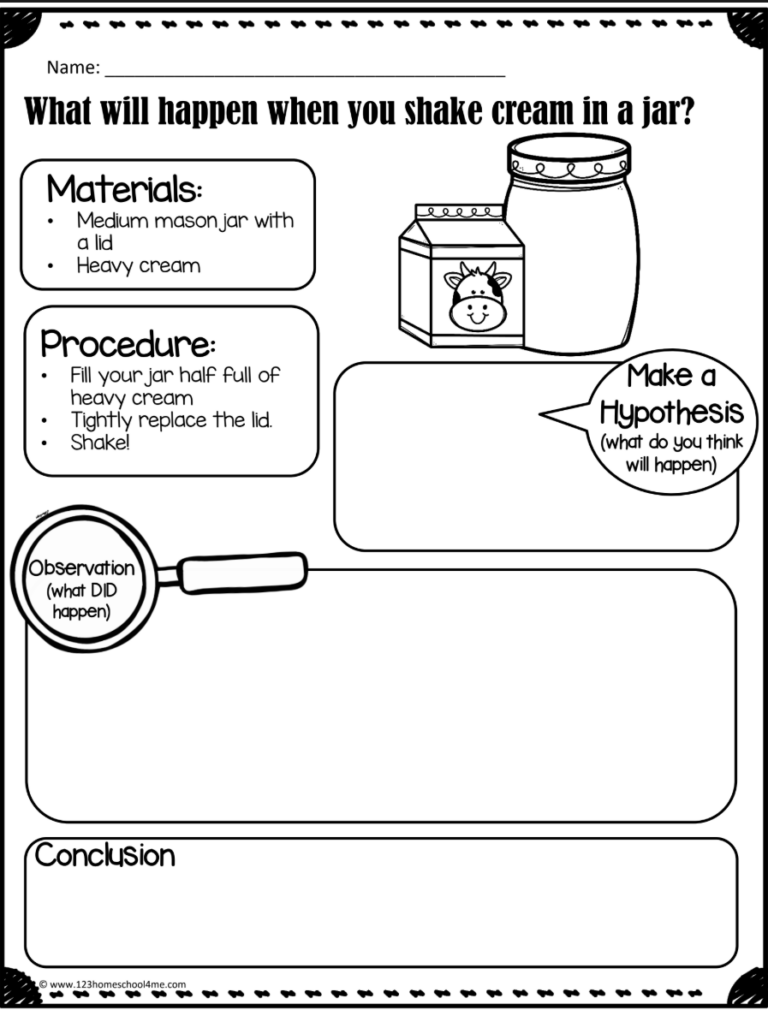 🧈 Making Butter Science Experiment with FREE Worksheet