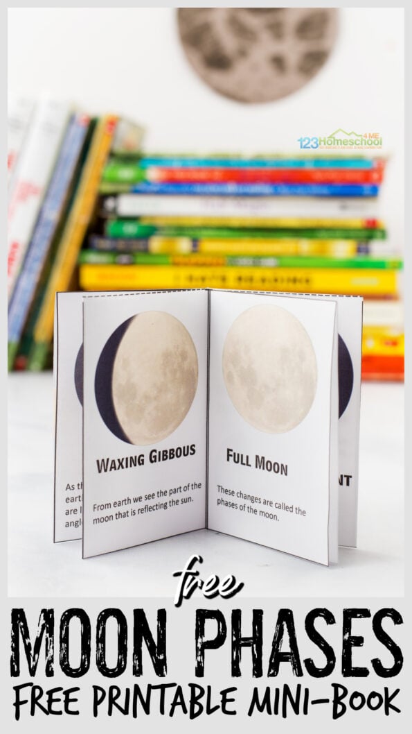 🌒 FREE Moon Phases for Kids Printable Mini Book