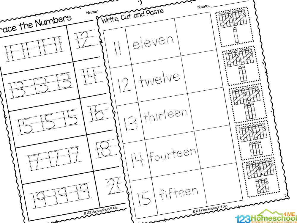 11 20 Numbers Worksheet 11 20 Numbers Worksheet
