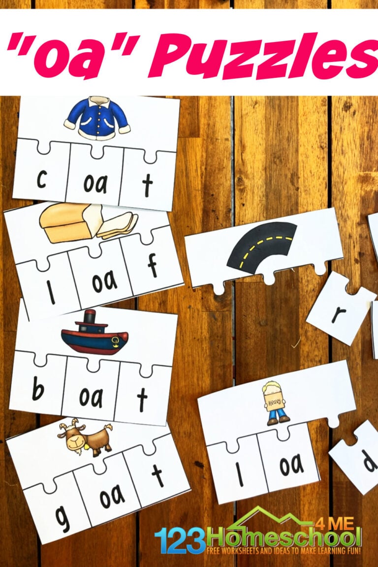 Vowel Teams oa Phonic Sound Puzzles