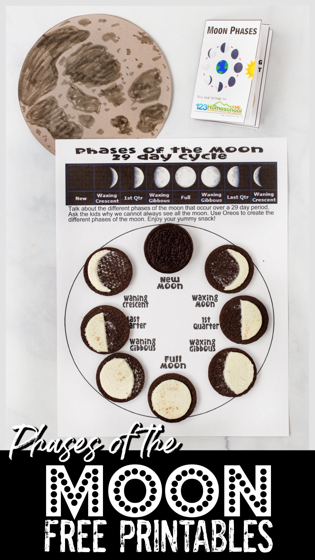 🌒 FREE Moon Phases for Kids Printable Mini Book