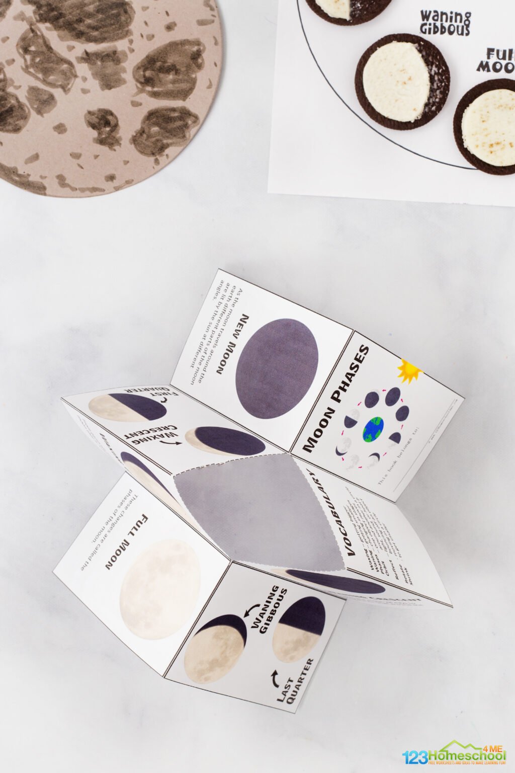 🌒 FREE Moon Phases for Kids Printable Mini Book