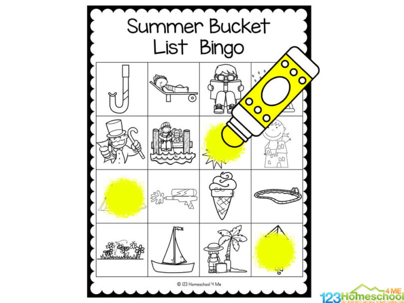 💦 Free Printable Summer Bucket List BINGO