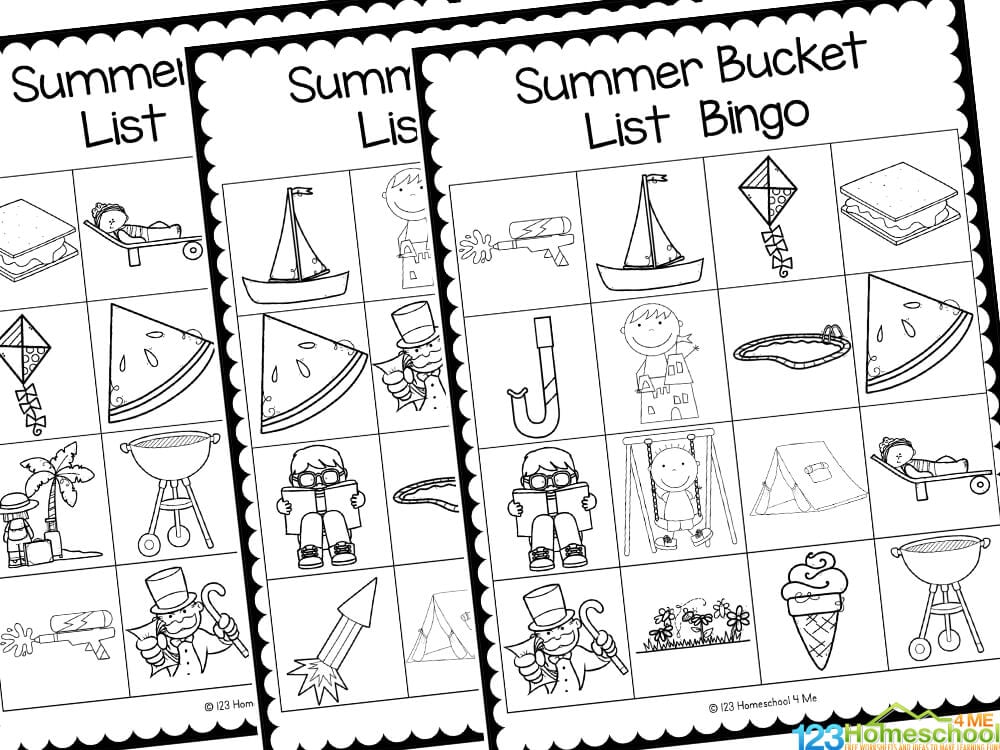 💦 Free Printable Summer Bucket List BINGO