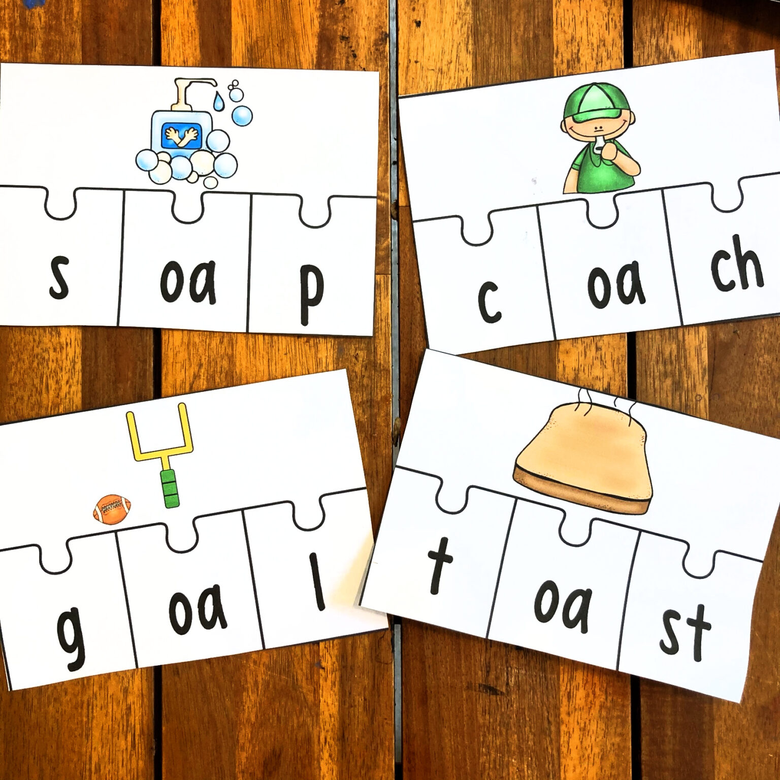 Vowel Teams oa Phonic Sound Puzzles