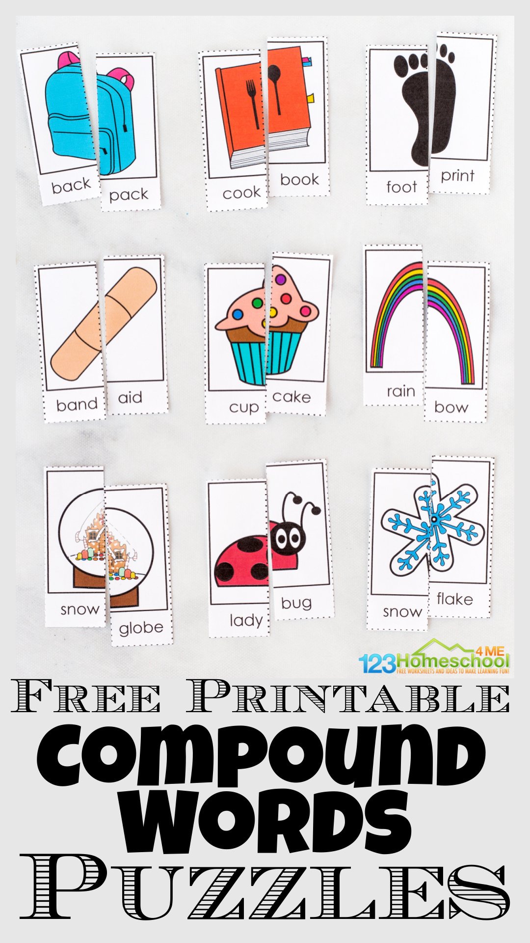 FREE Printable Compound Words Game for Kids