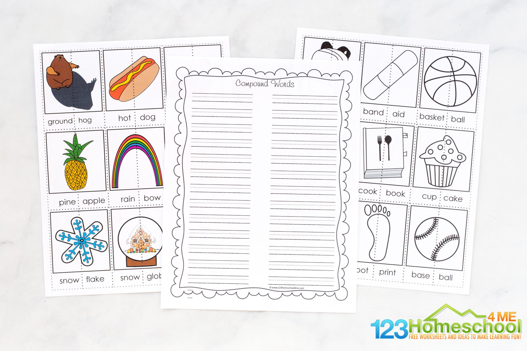 FREE Printable Compound Word Puzzles Game for Kids