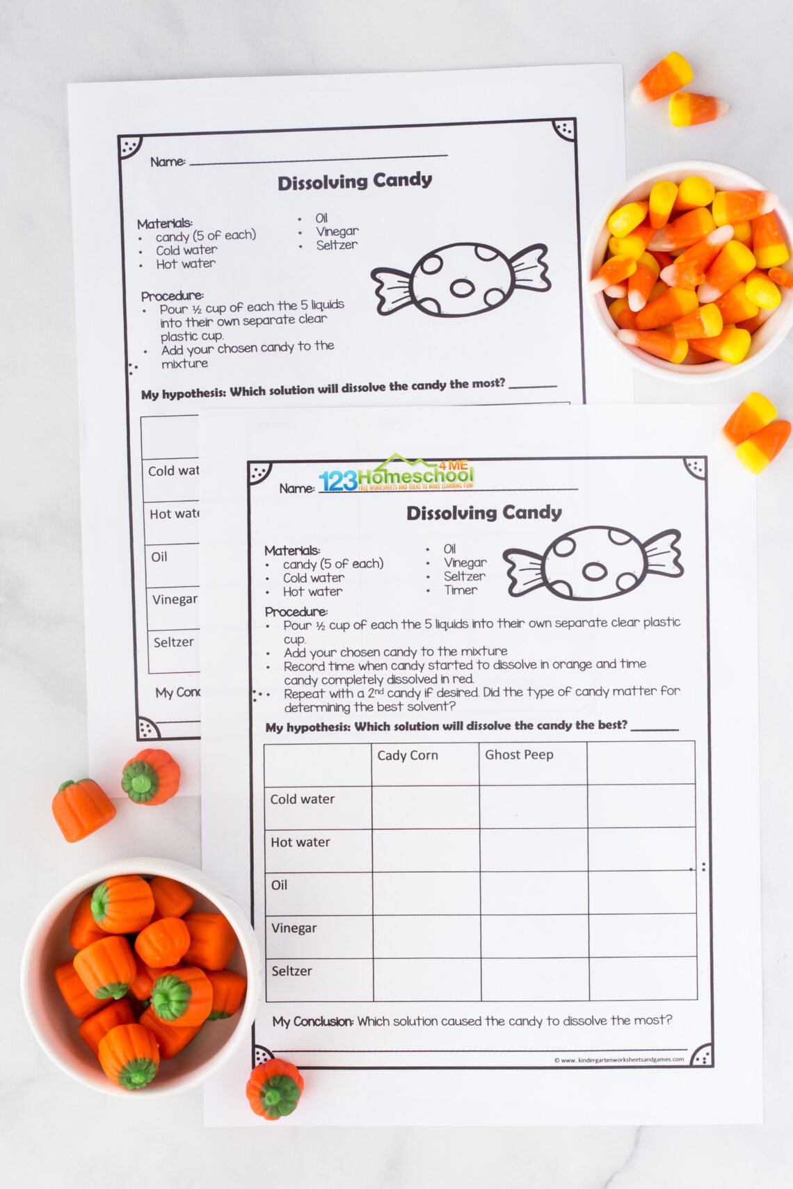 🎃 Dissolving Halloween Candy Science Experiments