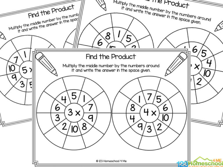 ️ FREE Printable Multiplication Wheels Worksheets Activity