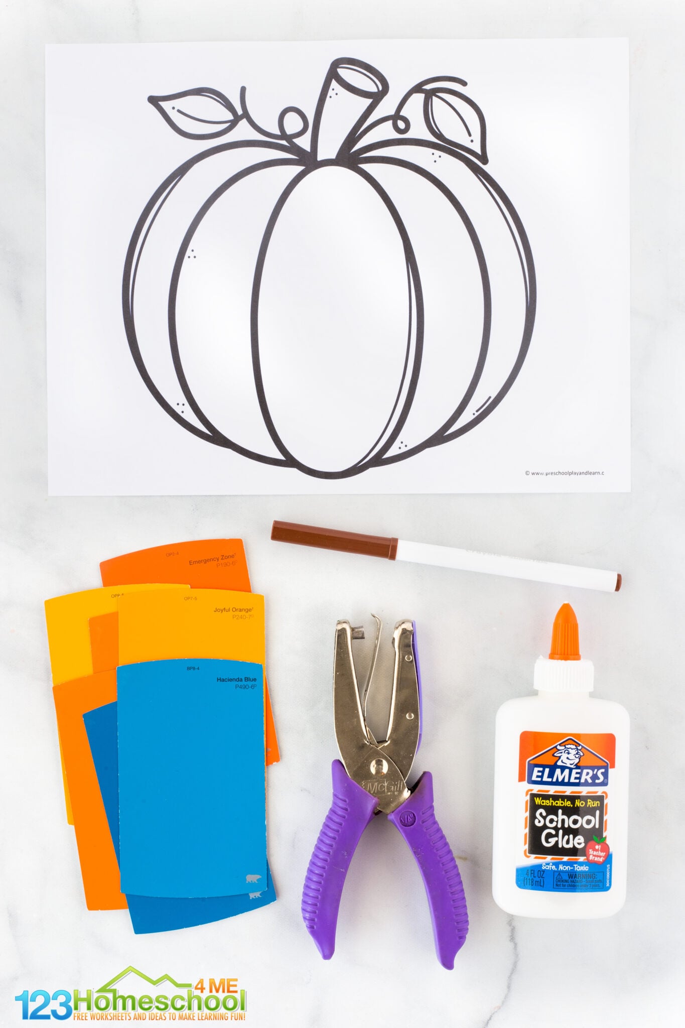 Hole Punch Pumpkin Craft for Kids