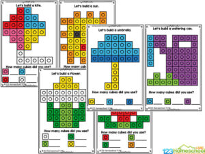 🌷 FREE Spring Math Activity with Snap Cube Pattern Cards