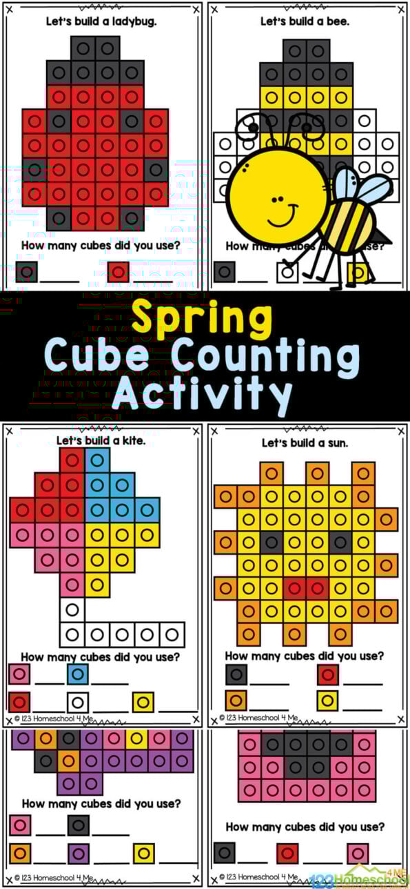 🌷 FREE Spring Math Activity with Snap Cube Pattern Cards