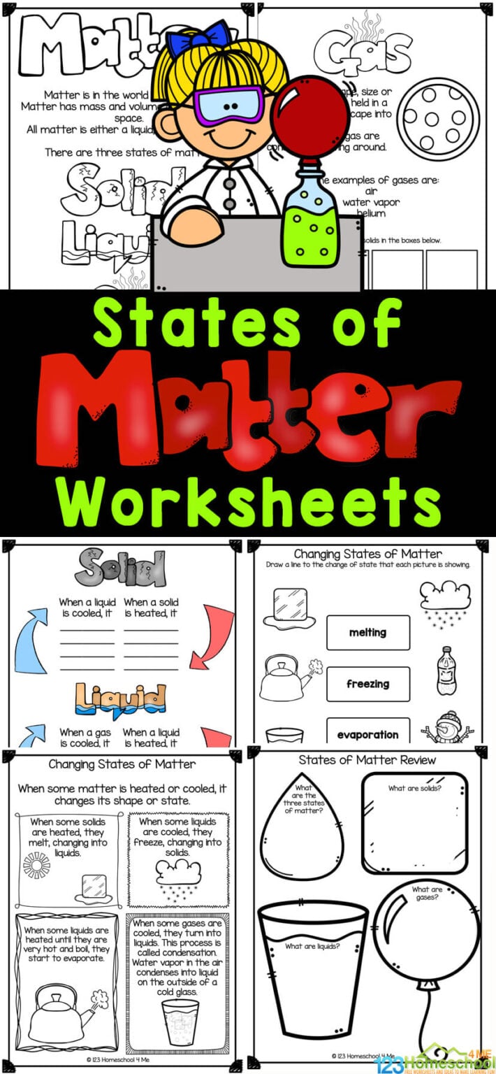 FREE Printable States of Matter Worksheets for Kids