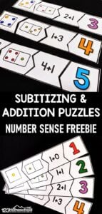 FREE Subitizing Math and Addition Puzzle Activities
