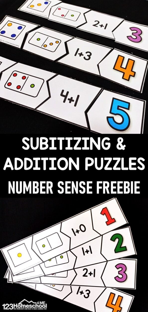 FREE Subitizing Math and Addition Puzzle Activities