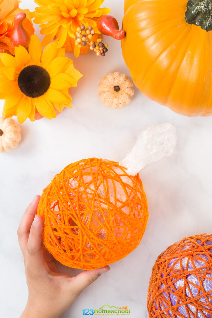 🍂 Fun-to-Make Yarn Pumpkins Craft for Kids
