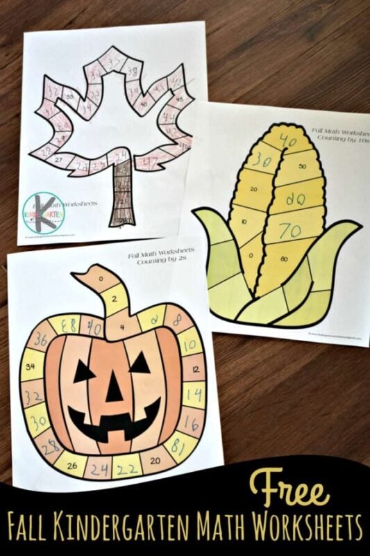 🍂 FREE Fall Counting Leaves Printable Activity for Preschool Kids