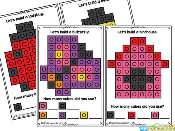 🌷 FREE Spring Math Activity with Snap Cube Pattern Cards