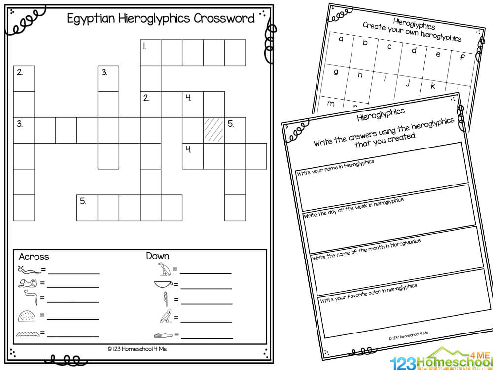 FREE Printable Egyptian Hieroglyphics Alphabet Worksheets