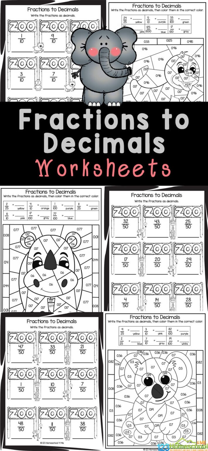 FREE Fraction Flowers Puzzles and Worksheets