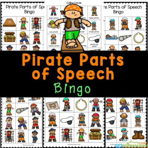 🏴‍☠️ FREE Printable Pirate Parts of Speech Bingo Game