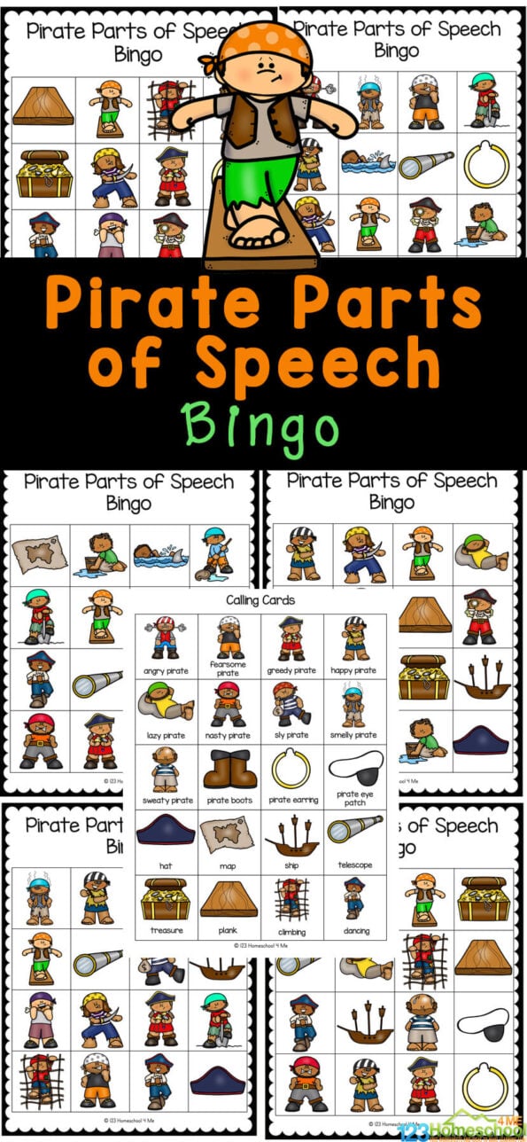 ‍☠️ Free Printable Pirate Parts of Speech Worksheets